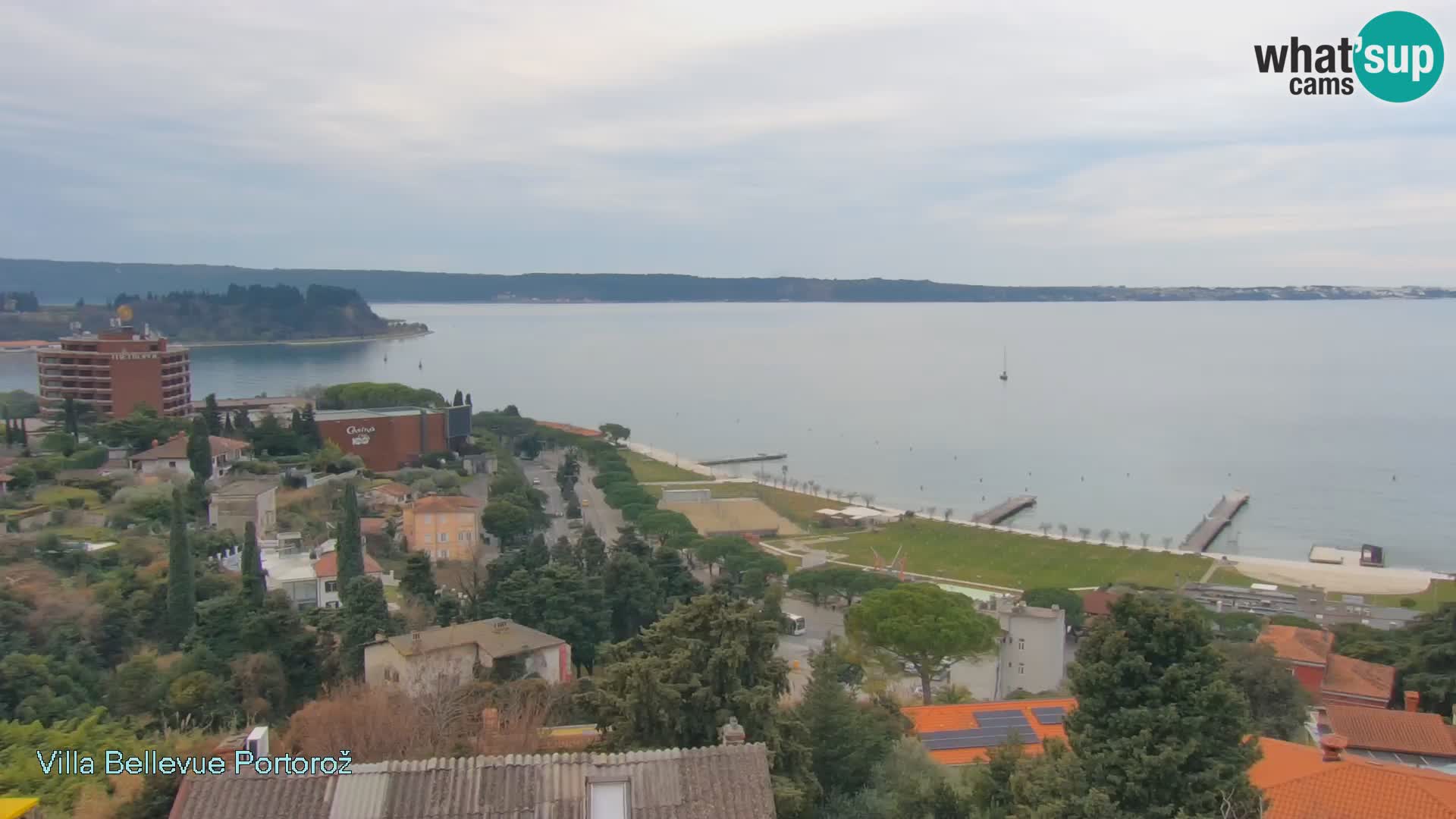 Spletna kamera v živo Koper - Panoramski pogled na mesto in pristanišče ...